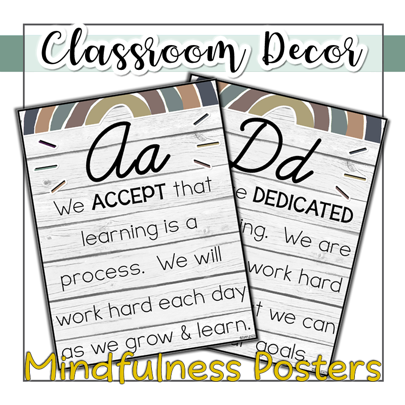 Muted Boho Rainbow Cursive Alphabet Posters A-Z – SunnyDaze Teaching