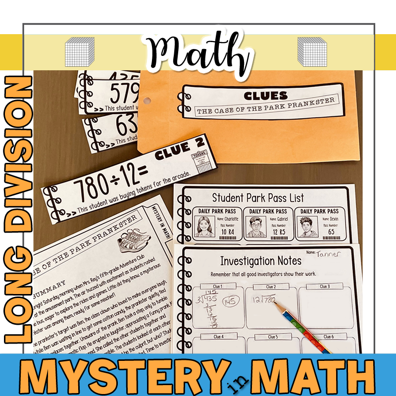 Long Division Standard Algorithm Mystery in Math Activity – SunnyDaze ...