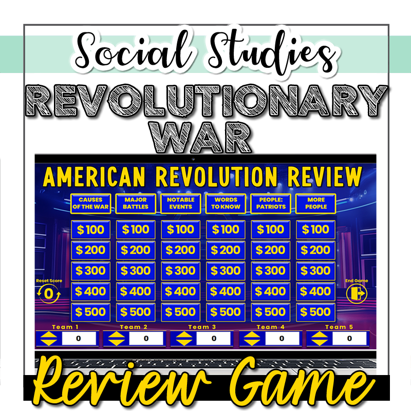 American Revolution Review & Test Prep Jeopardy-Style PowerPoint & Goo ...