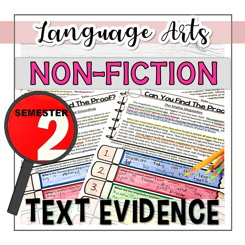 Text Evidence Non-Fiction SEMESTER 2 BUNDLE – SunnyDaze Teaching