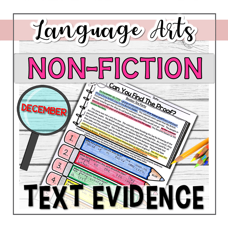 Text Evidence Non-Fiction DECEMBER – SunnyDaze Teaching