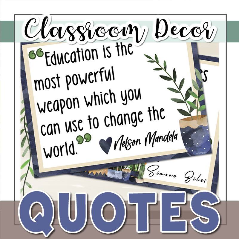 Motivational Quote Posters - Watercolor Plant Theme – SunnyDaze Teaching