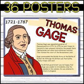 American Revolution PEOPLE Posters & Activity – SunnyDaze Teaching