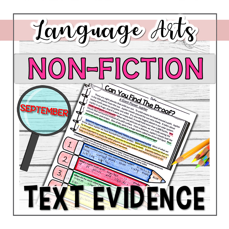 Text Evidence Non-Fiction SEPTEMBER – SunnyDaze Teaching