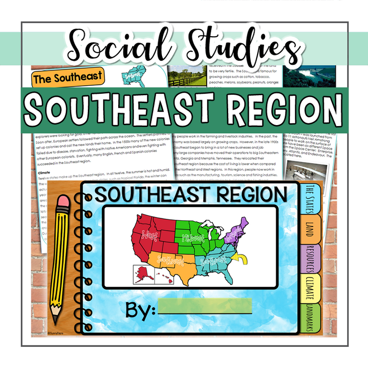 US Regions: Southeast Region (Print and Digital) – SunnyDaze Teaching