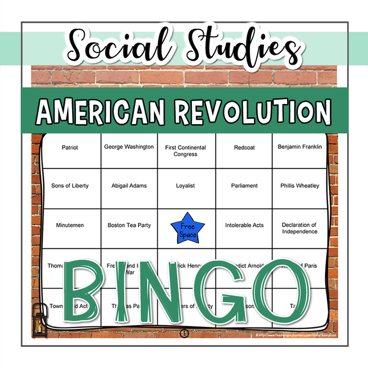 American Revolution BINGO (Editable Text) – SunnyDaze Teaching