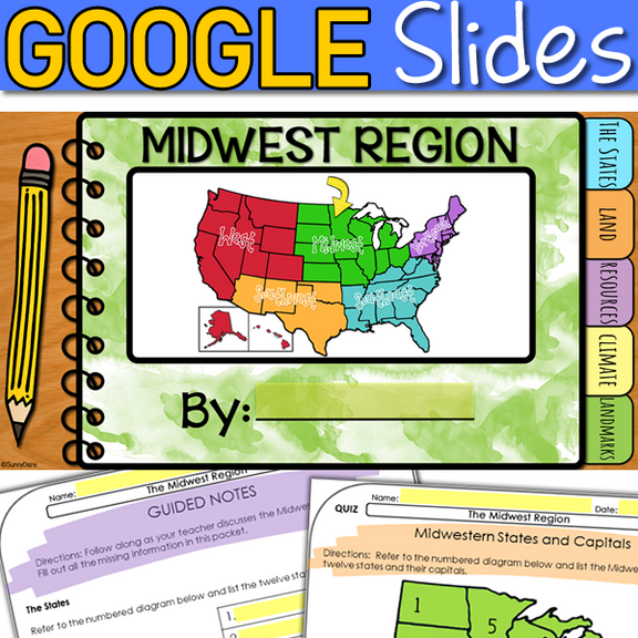 US Regions: Midwest Region (Print and Digital) – SunnyDaze Teaching