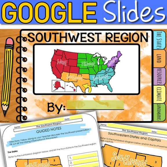 US Regions: Southwest Region (Print and Digital) – SunnyDaze Teaching