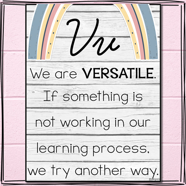 Boho Rainbow Cursive Alphabet Posters A-Z – SunnyDaze Teaching